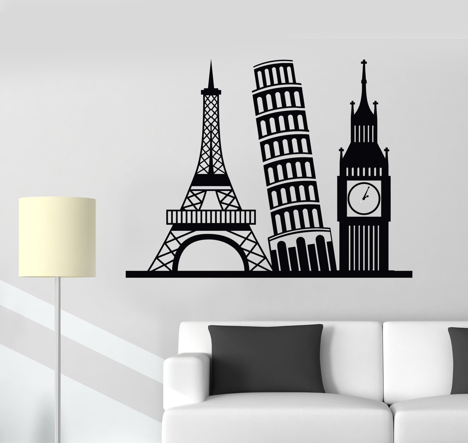 Vinyl Wall Decal Eurotrip Europe Travel Attractions Stickers Unique Gi ...