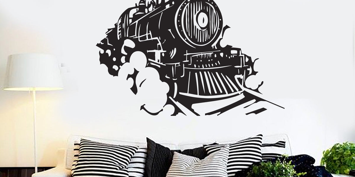 Vinyl Wall Decal Train Railway Kids Room Stickers Mural Unique Gift (i ...