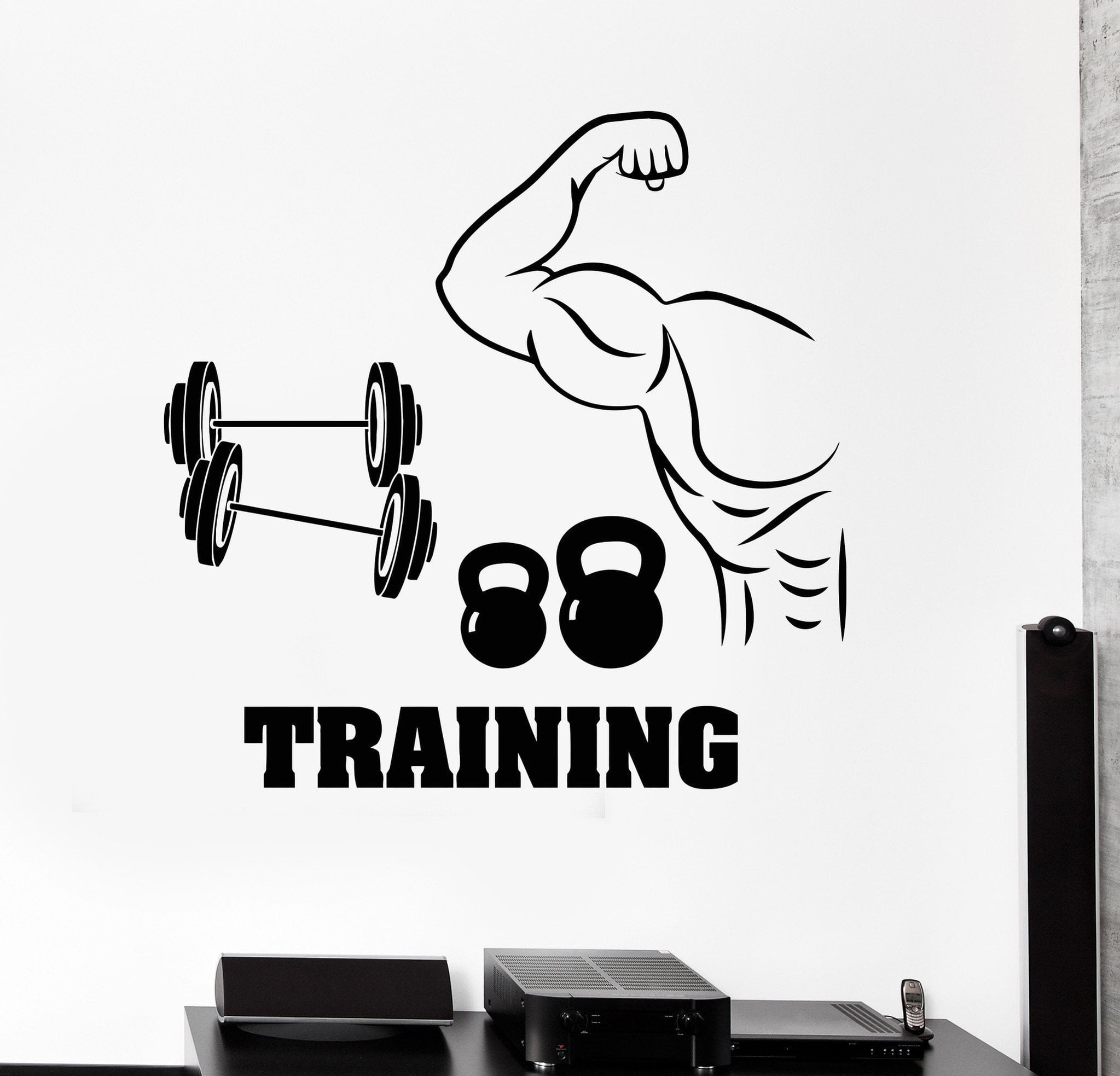 Vinyl Wall Decal Training Bodybuilding Gym Sports Stickers Mural Uniqu ...
