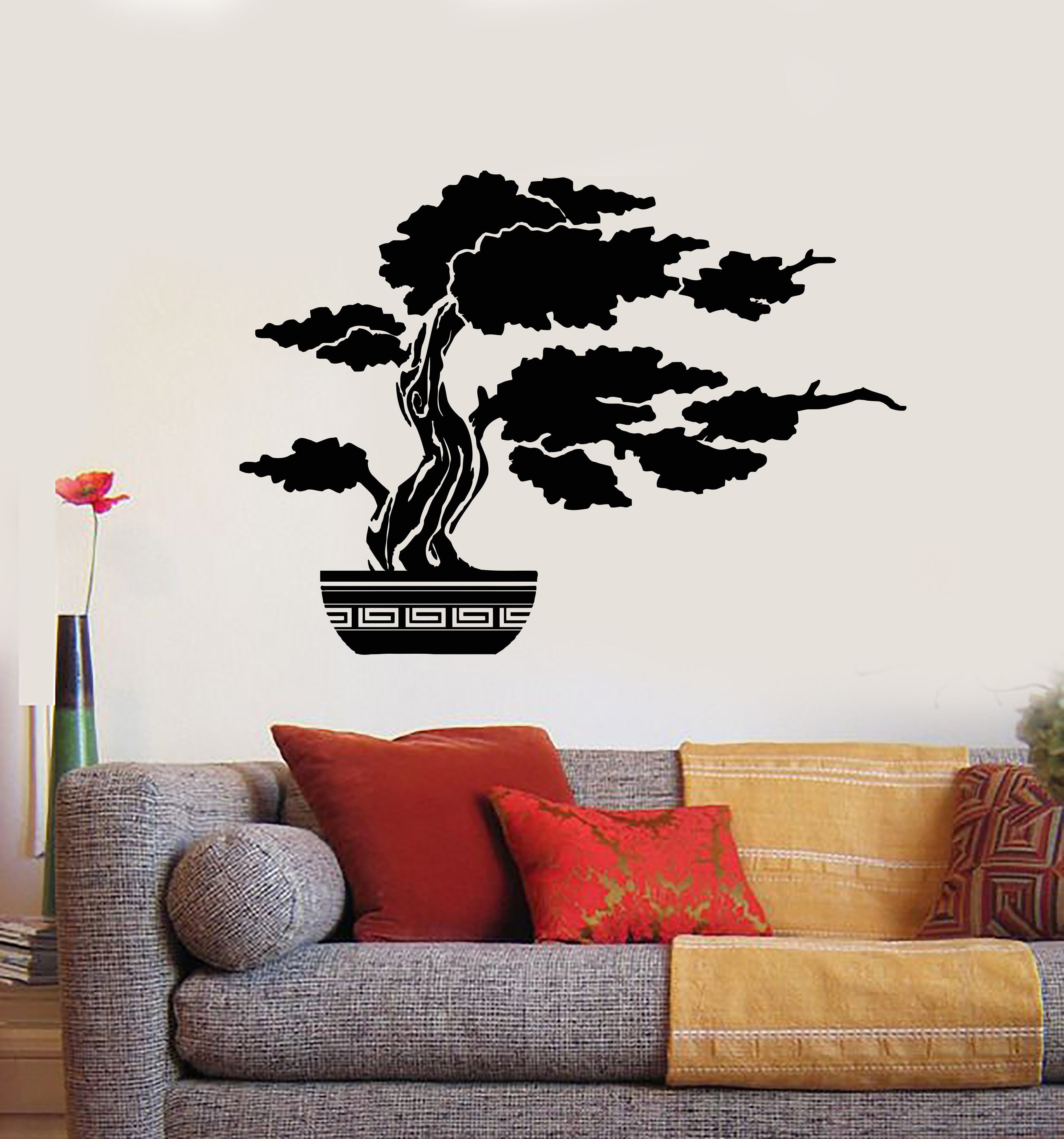 Vinyl Wall Decal Bonsai Tree Nature Japanese Asian Style Stickers Uniq ...