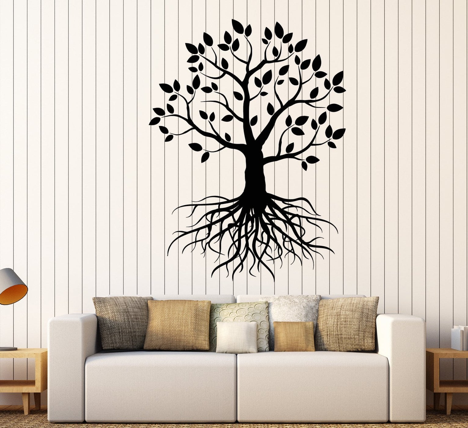 Vinyl Wall Decal Tree Roots Nature Forest Branches Foliage Stickers Un ...