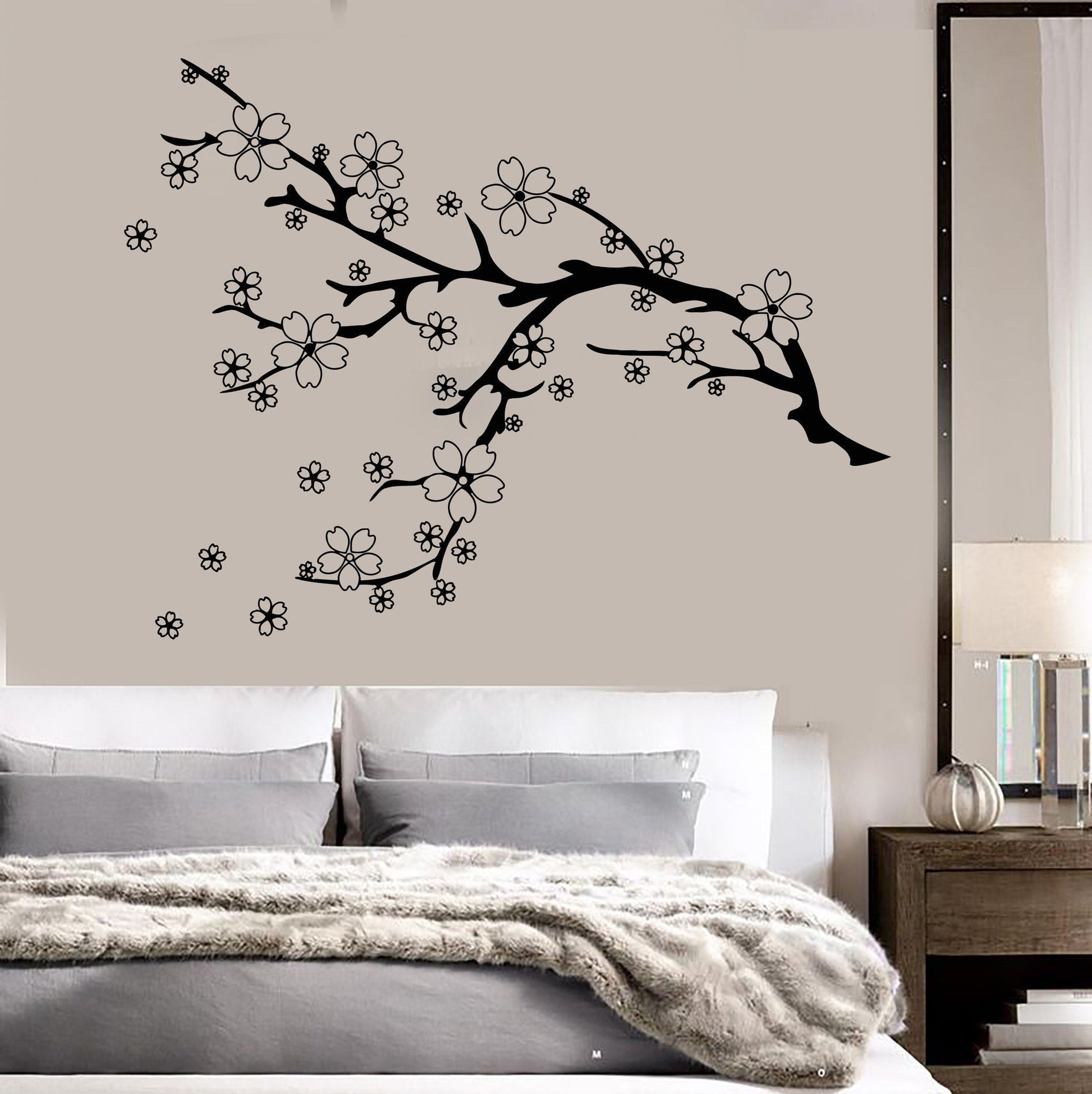 Vinyl Wall Decal Beautiful Tree Branch Nature Flowers Sakura Stickers ...