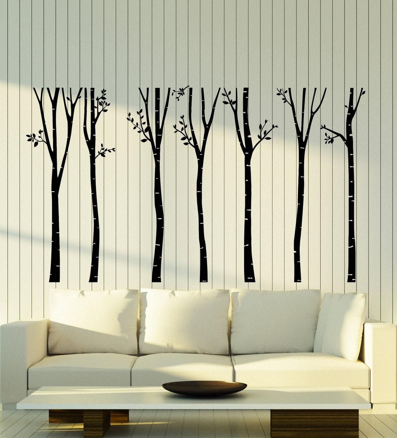 Vinyl Wall Decal Birch Trees Nature Forest Landscape Home Interior Sti ...