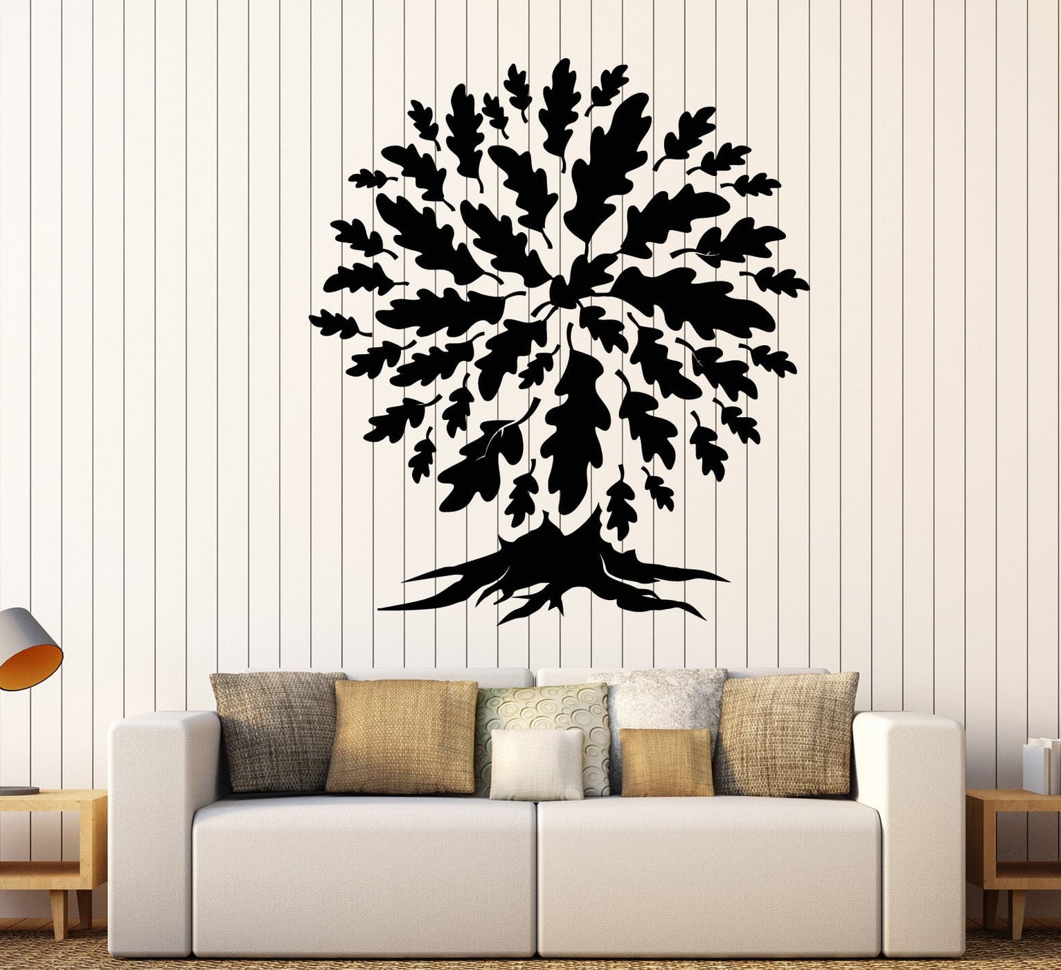 Vinyl Wall Decal Oak Forest Tree Leaves Nature Stickers (2297ig ...