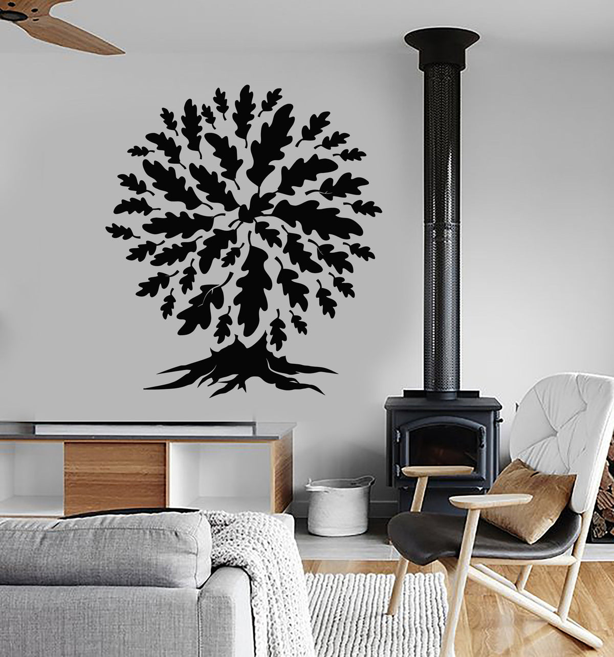Vinyl Wall Decal Oak Forest Tree Leaves Nature Stickers (2297ig ...