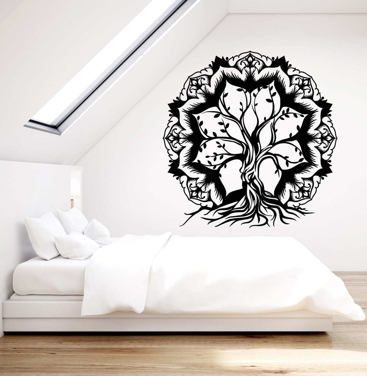 Vinyl Wall Decal Lotus Flower Abstract Tree Of Life Branches Stickers ...