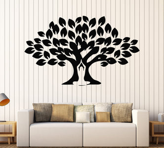 Vinyl Wall Decal Yoga Meditation Center Tree Buddhism Stickers Mural U ...