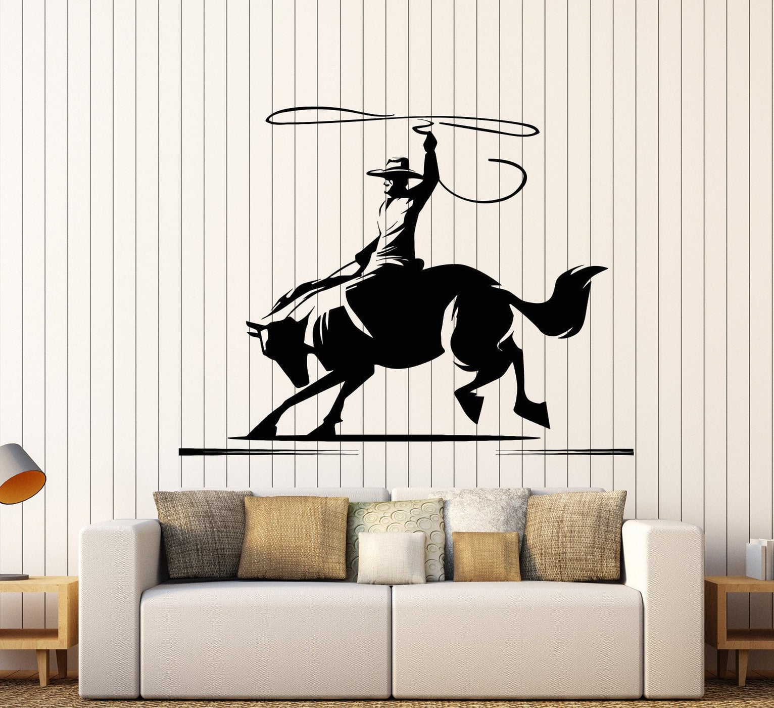 Vinyl Wall Decal Horse Cowboy Wild West Western Ranch Stickers Unique ...