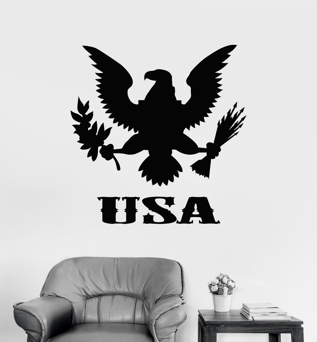 Wall Sticker Decor USA Eagle United States Patriotic Art Vinyl Unique ...