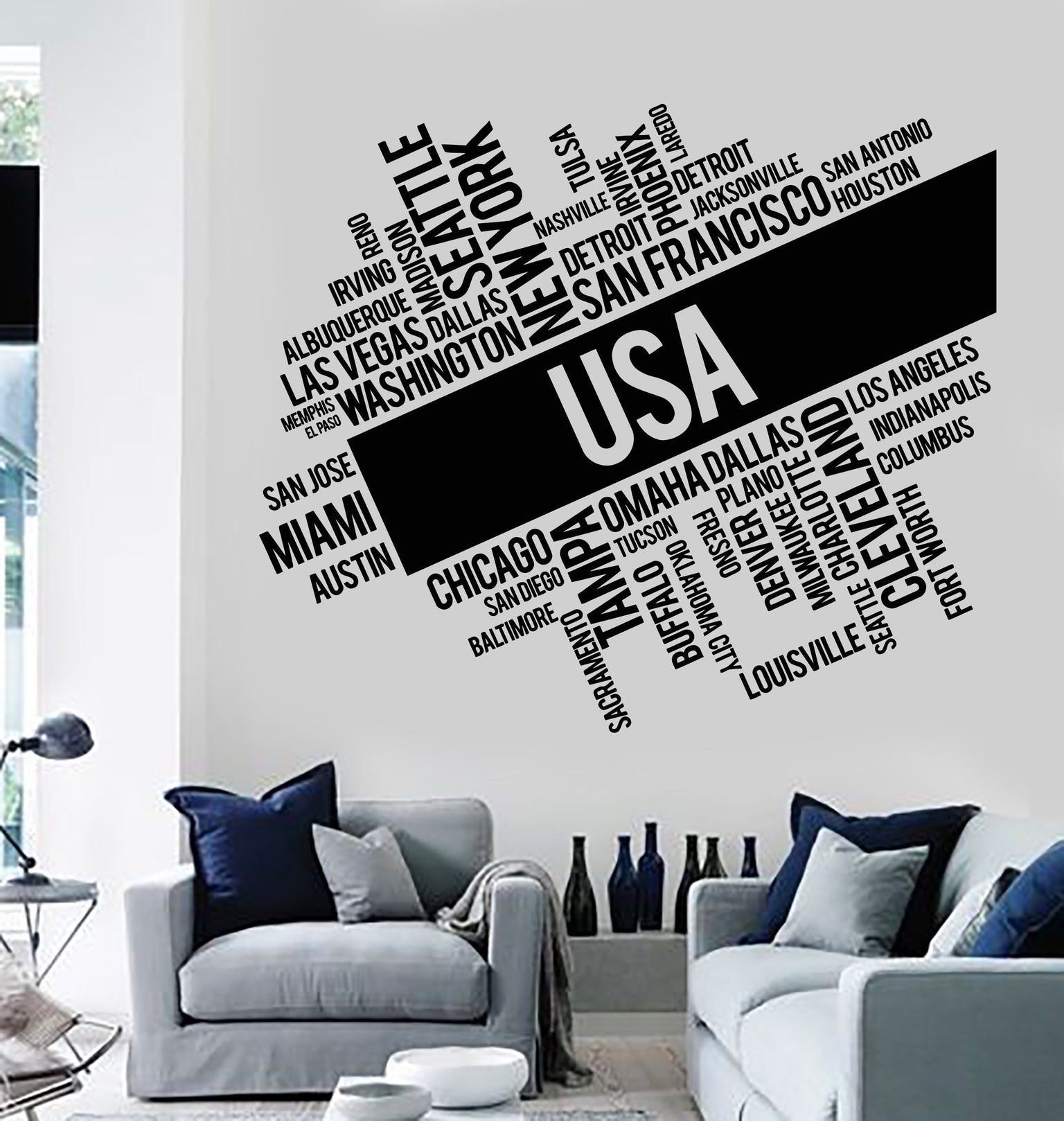 Maps Wall Vinyl Decals — Wallstickers4you