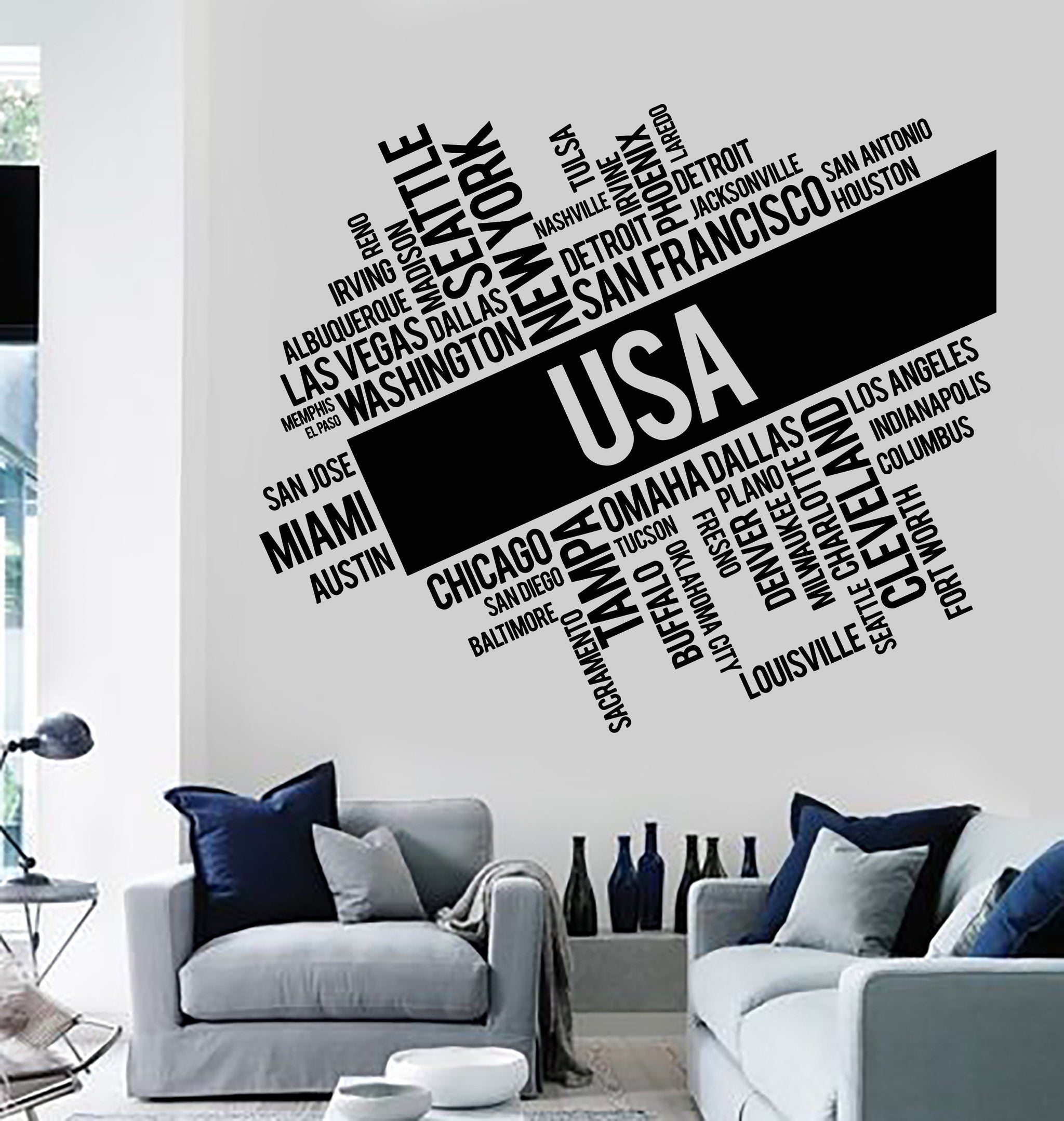 Maps Wall Vinyl Decals — Wallstickers4you