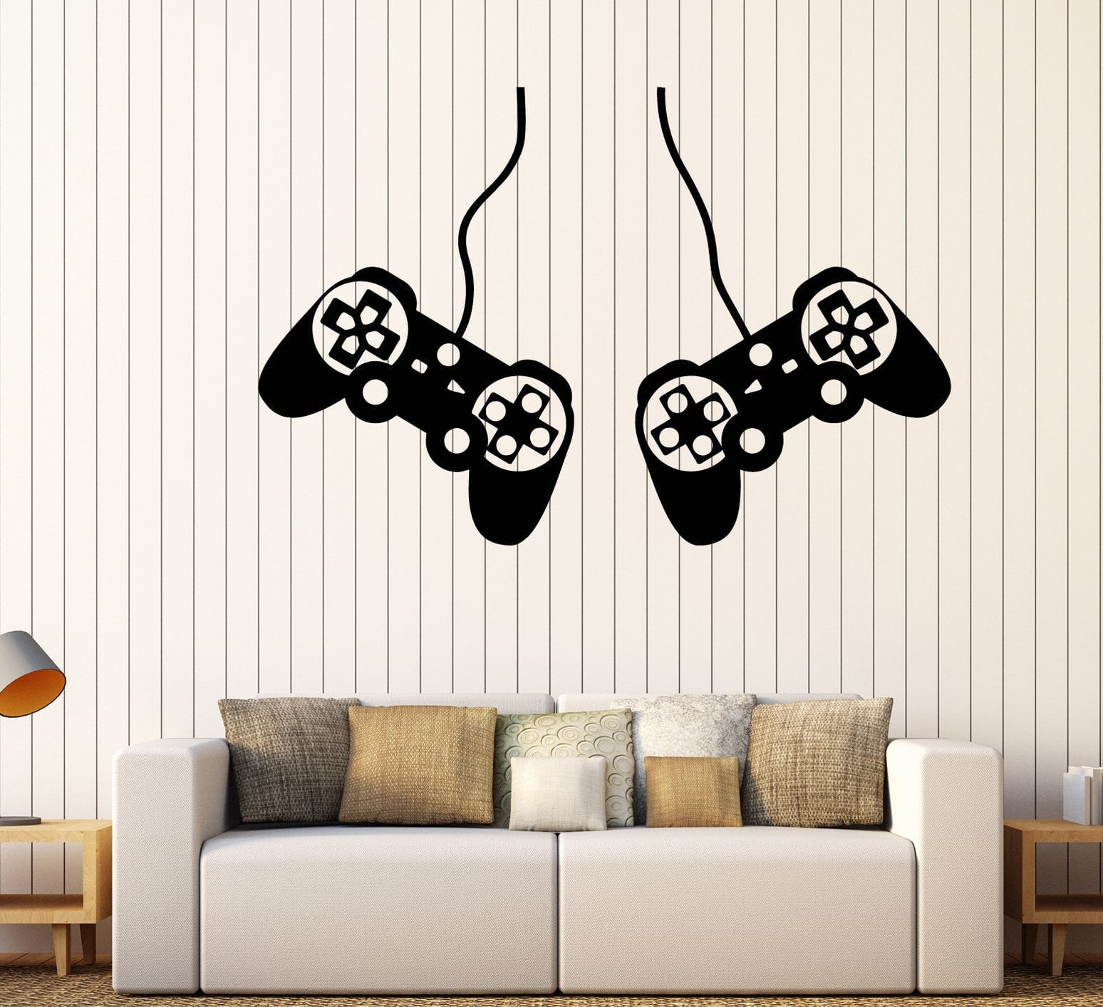 Vinyl Wall Decal Two Joystick Video Game Gamer Room Stickers Unique Gi ...