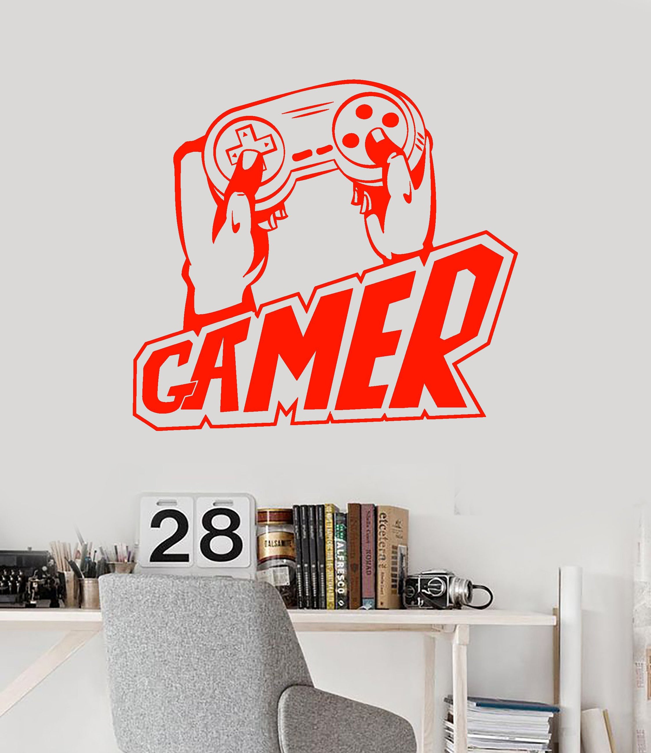 Vinyl Wall Decal Gamer Hands Joystick Video Game Player Stickers Uniqu ...