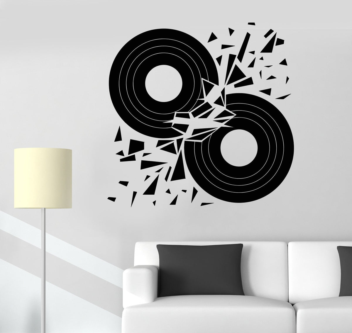 Vinyl Wall Decal Vinyl Discs Retro Style Music Lover Art Decor Sticker ...