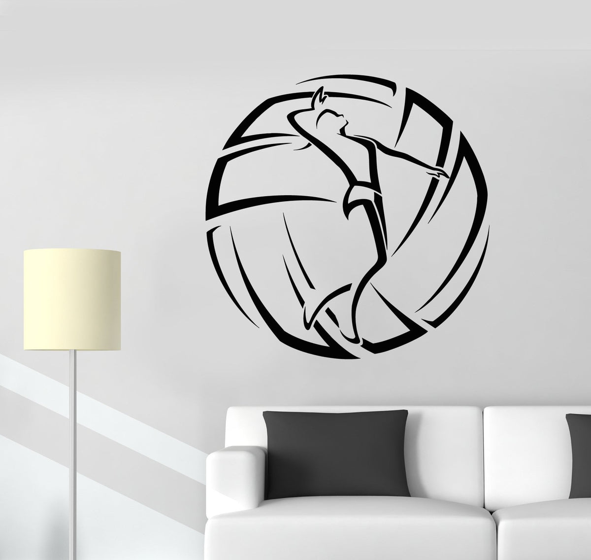Vinyl Wall Decal Volleyball Sport Girl Ball Logotype Stickers (2287ig ...