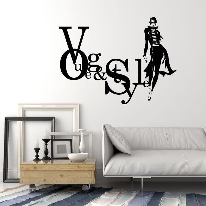 Vinyl Wall Decal Fashion Vogue Style Logo Girl Model Stickers Unique G ...