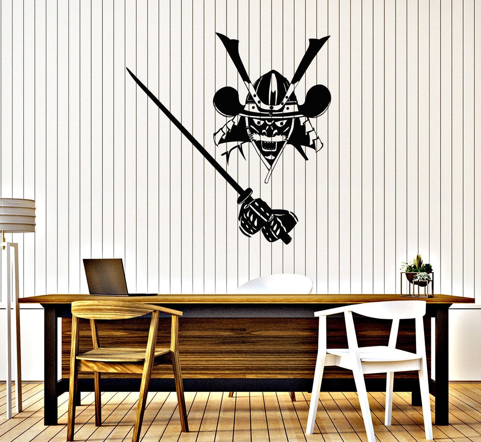 Vinyl Wall Decal Samurai Warrior Armor Japanese Art Stickers Mural Uni ...