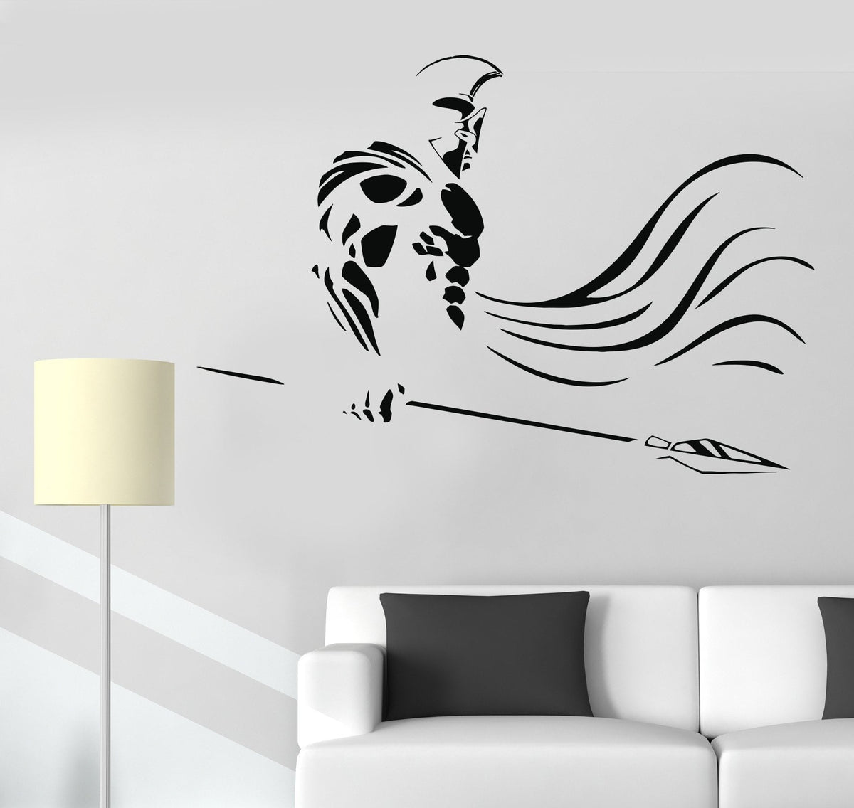 Vinyl Wall Decal Spartan Warrior Spear War Ancient Greece Stickers Uni ...