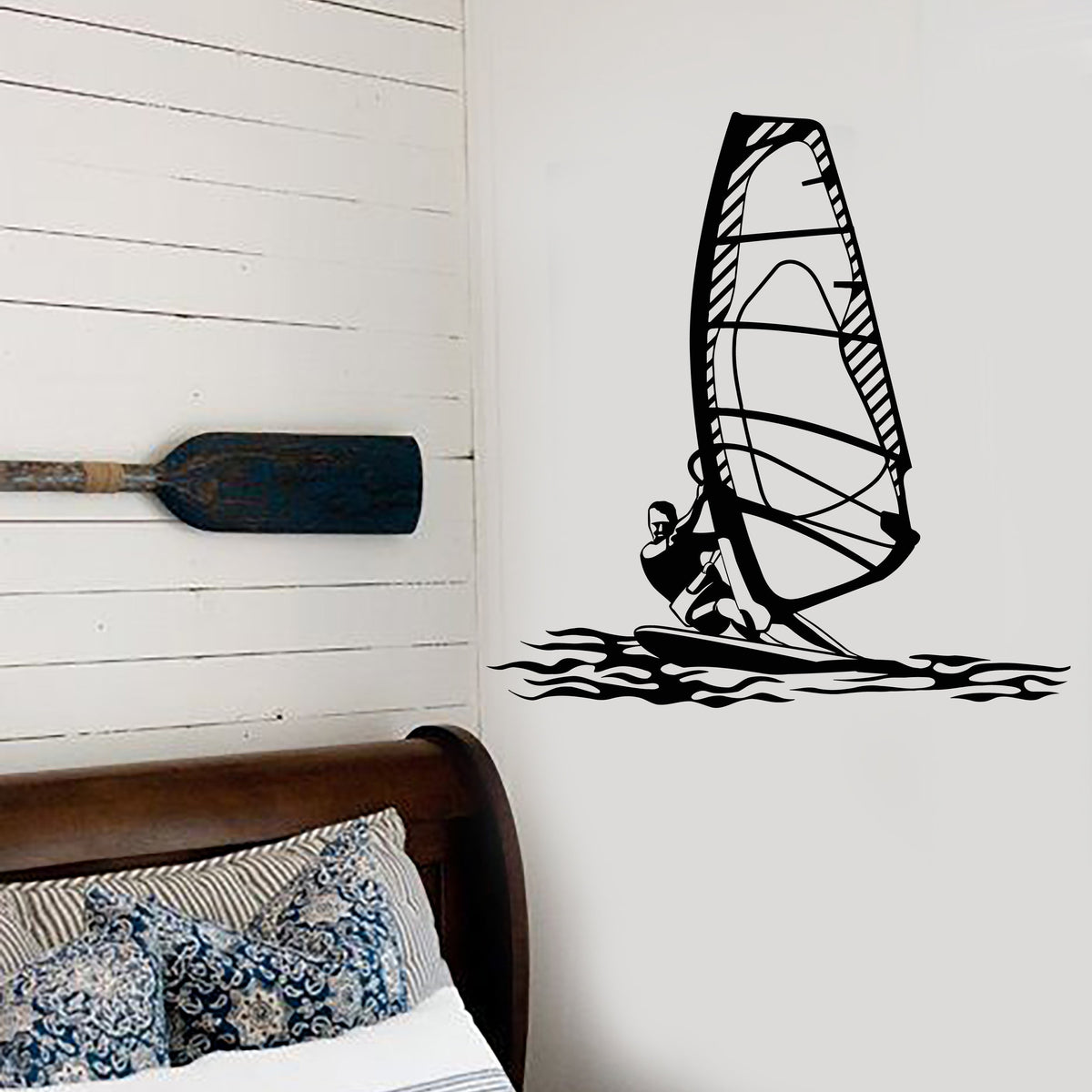 Vinyl Wall Decal Windsurfing Water Sports Windsurfer Beach Style Stick ...