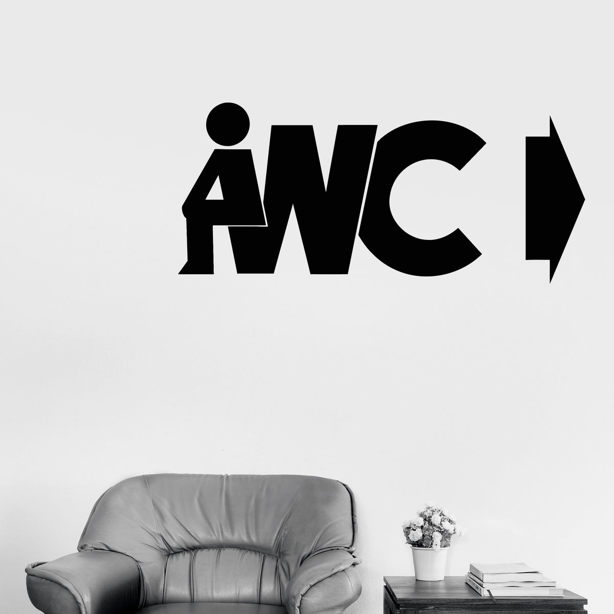 Vinyl Wall Decal WC Restroom Toilet Bathroom Decor Pointer Stickers (2 ...