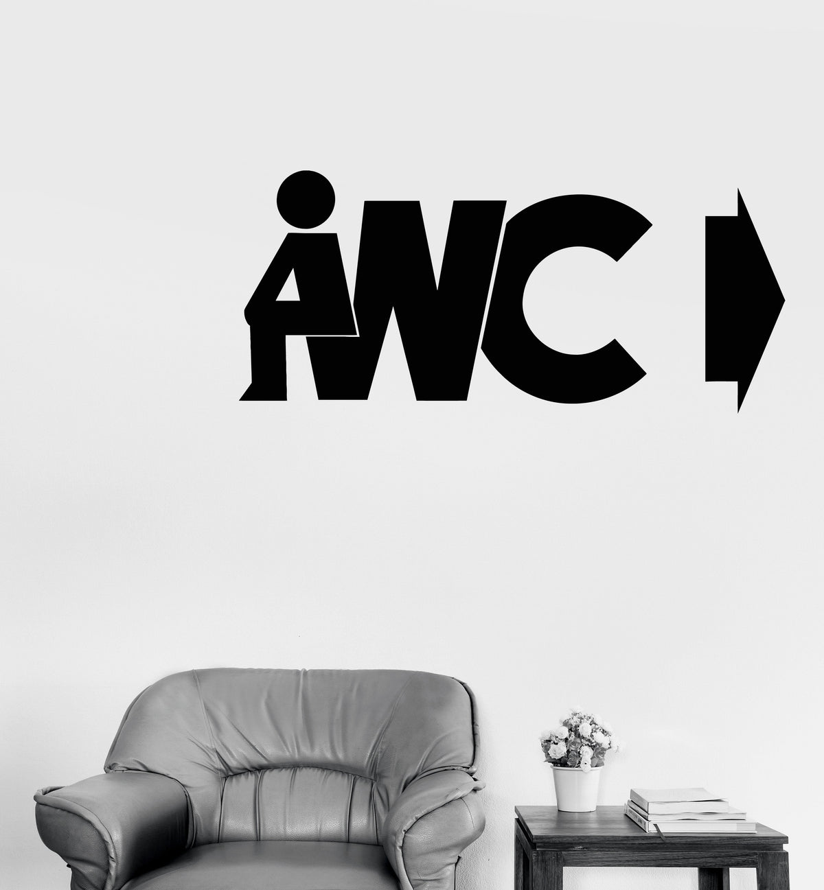 Vinyl Wall Decal WC Restroom Toilet Bathroom Decor Pointer Stickers (2 ...