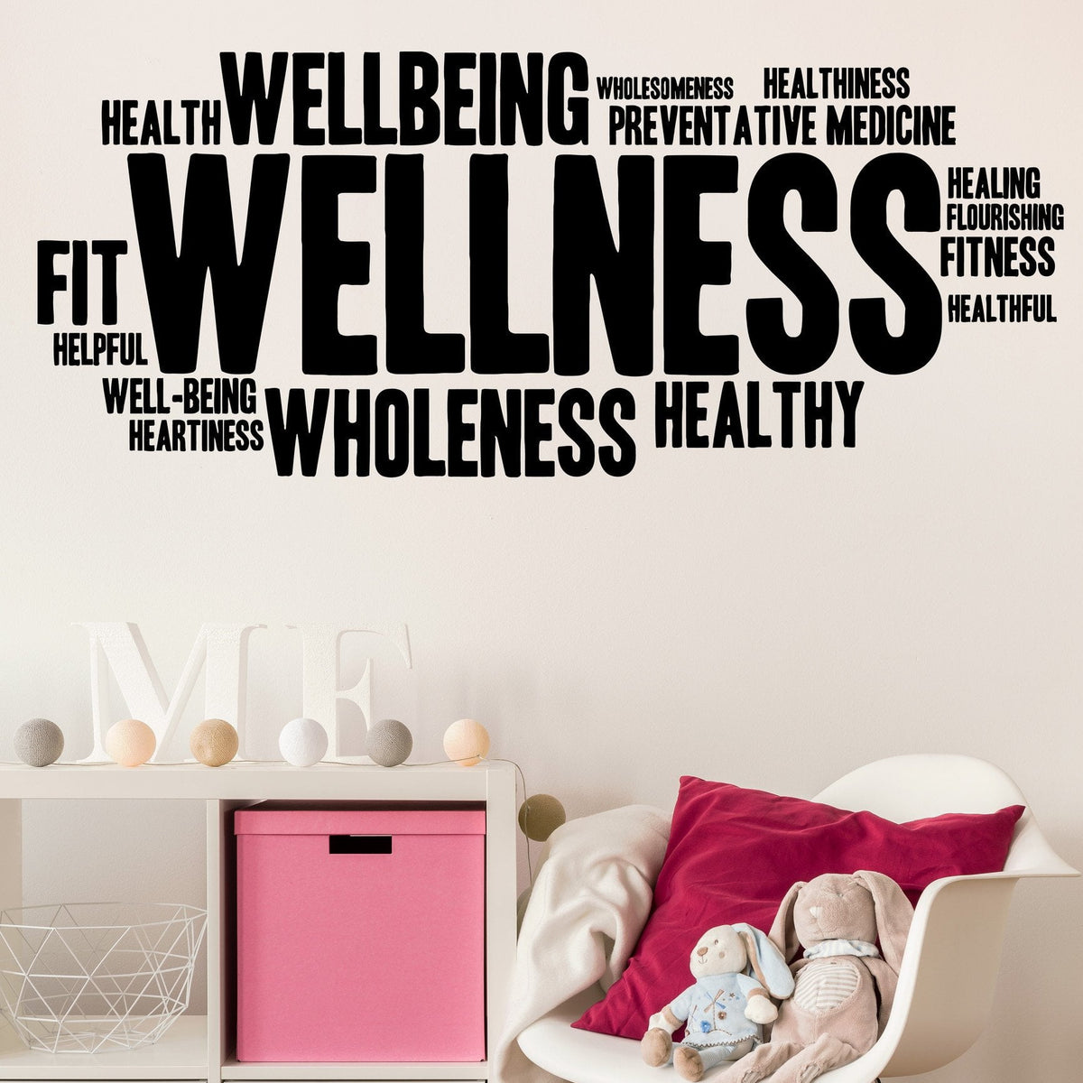 Wall Sticker Vinyl Wellness Healthy Lifestyle Fitness Woman Gym ...