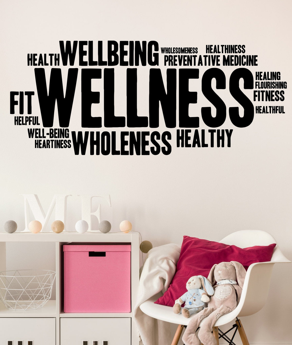 Wall Sticker Vinyl Wellness Healthy Lifestyle Fitness Woman Gym ...