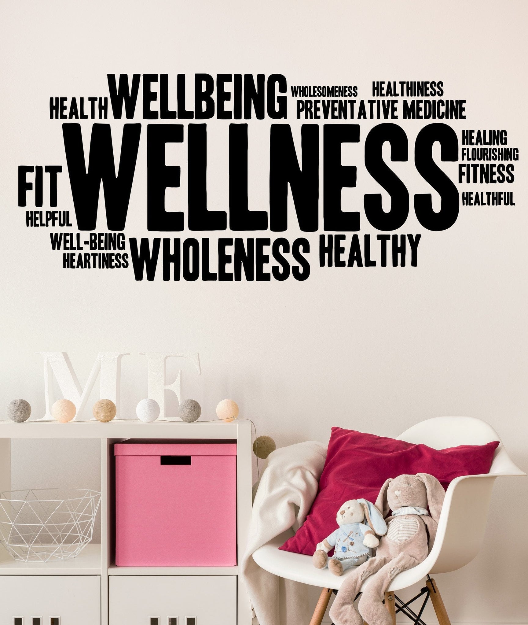 Wall Sticker Vinyl Wellness Healthy Lifestyle Fitness Woman Gym ...