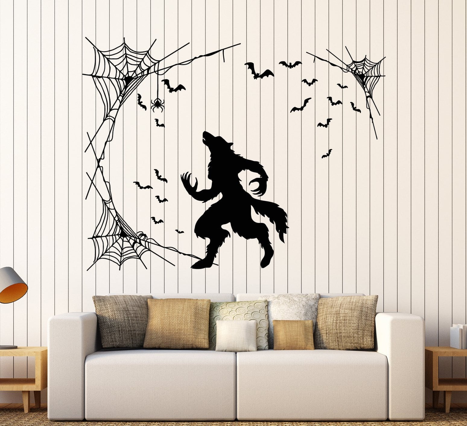 Vinyl Wall Decal Werewolf Halloween Horror Fantasy Beast Bats Stickers ...