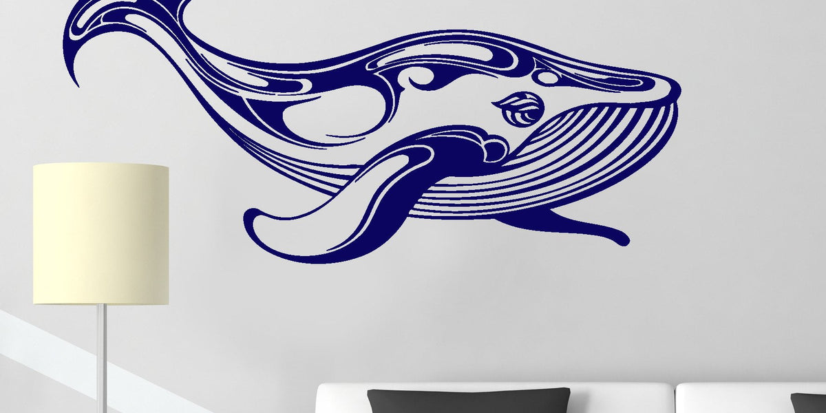 Vinyl Wall Decal Whale Marine Animals Ocean Room Art Stickers Unique G ...