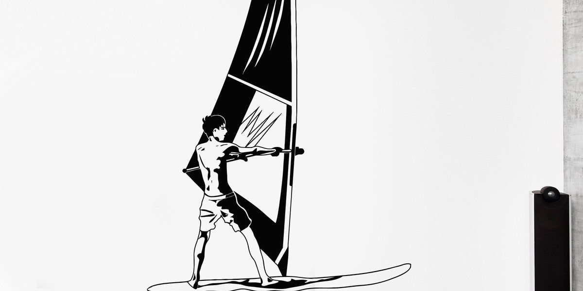 Vinyl Wall Decal Windsurfing Windsurfer Water Extreme Sport Stickers M ...