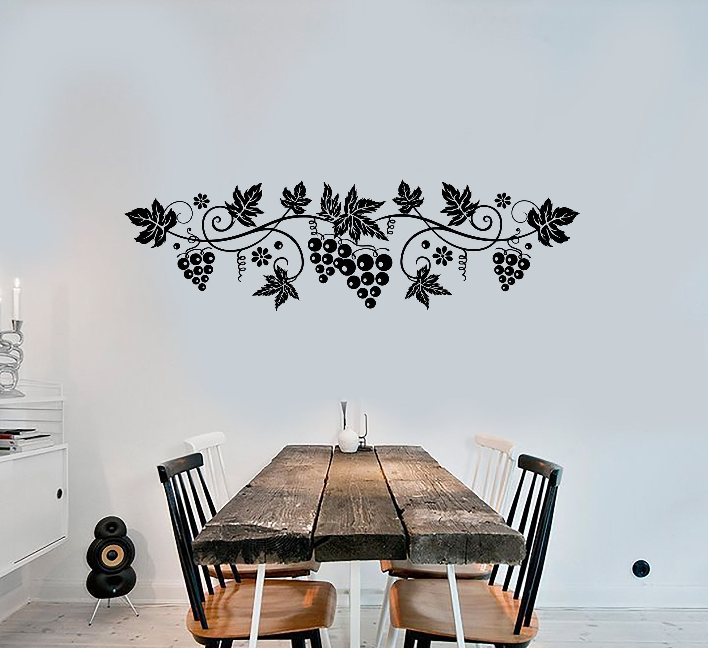 Vinyl Wall Decal Grapevine Kitchen Decor Grapes Wine Shop Stickers (38 ...