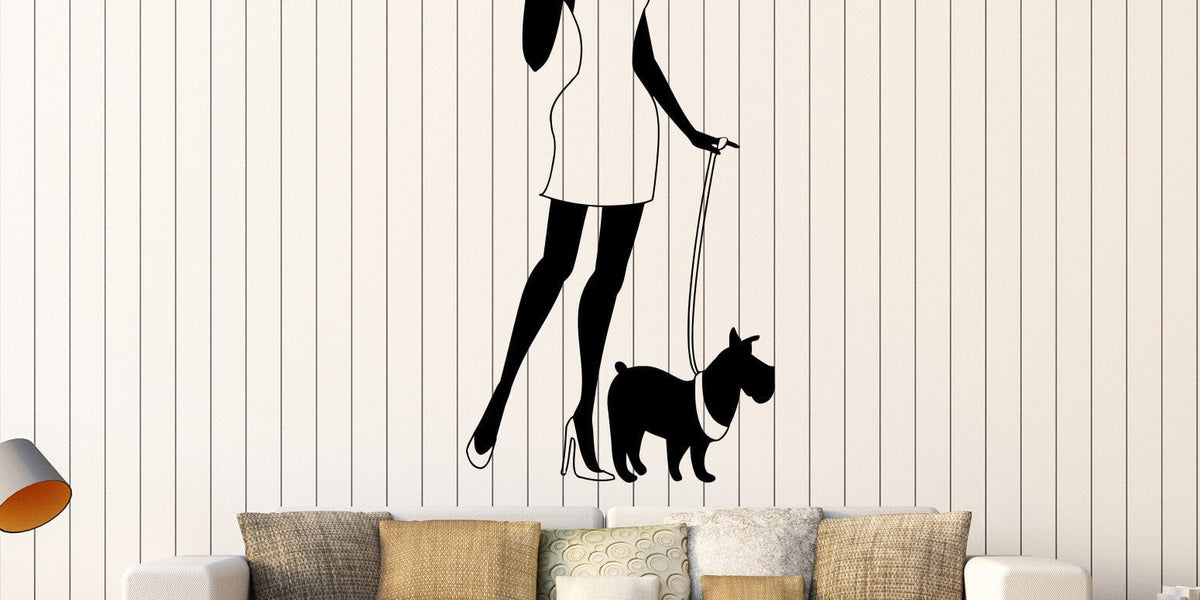 Vinyl Wall Decal Afro Lady Woman Style Fashion Dog Stickers Unique Gif ...