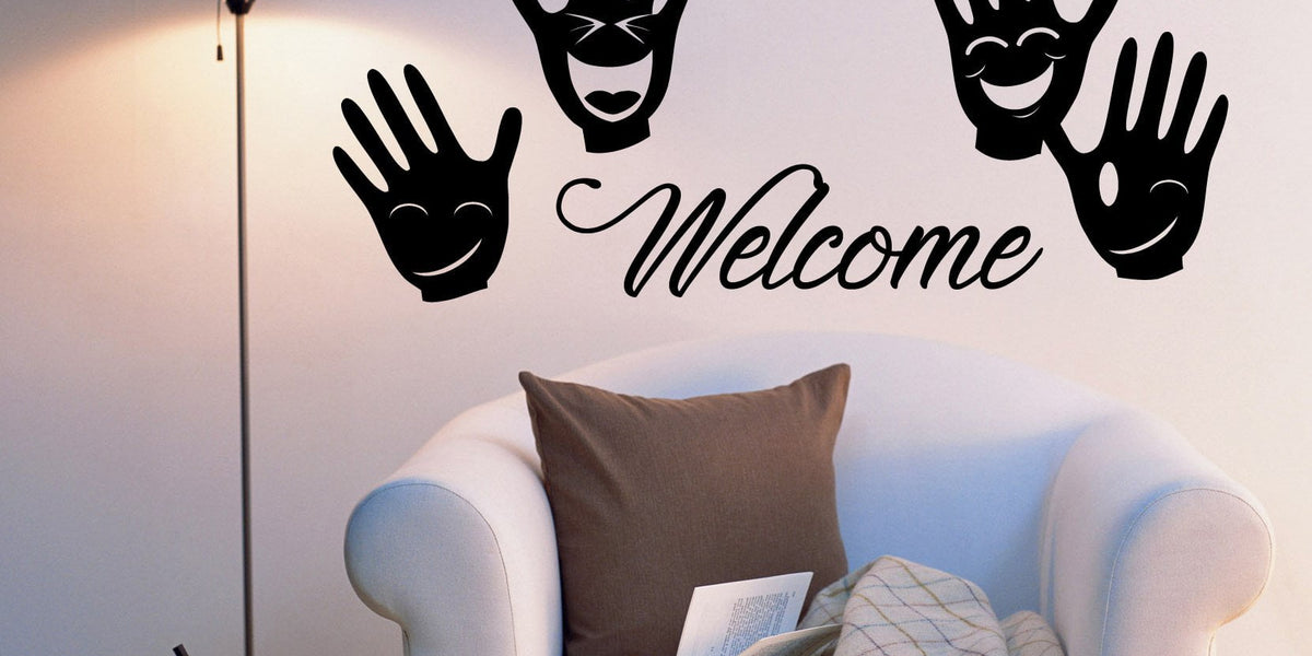 Vinyl Wall Decal Stickers Welcome Home Decor Words Positive Letters 20 ...