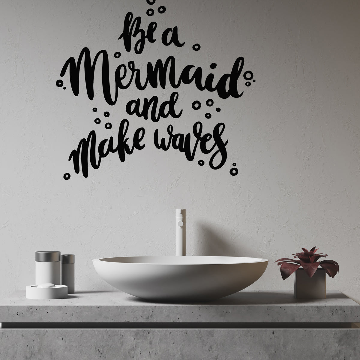Vinyl Wall Decal Words Quote Be Mermaid And Make Wave Stickers (3416ig ...