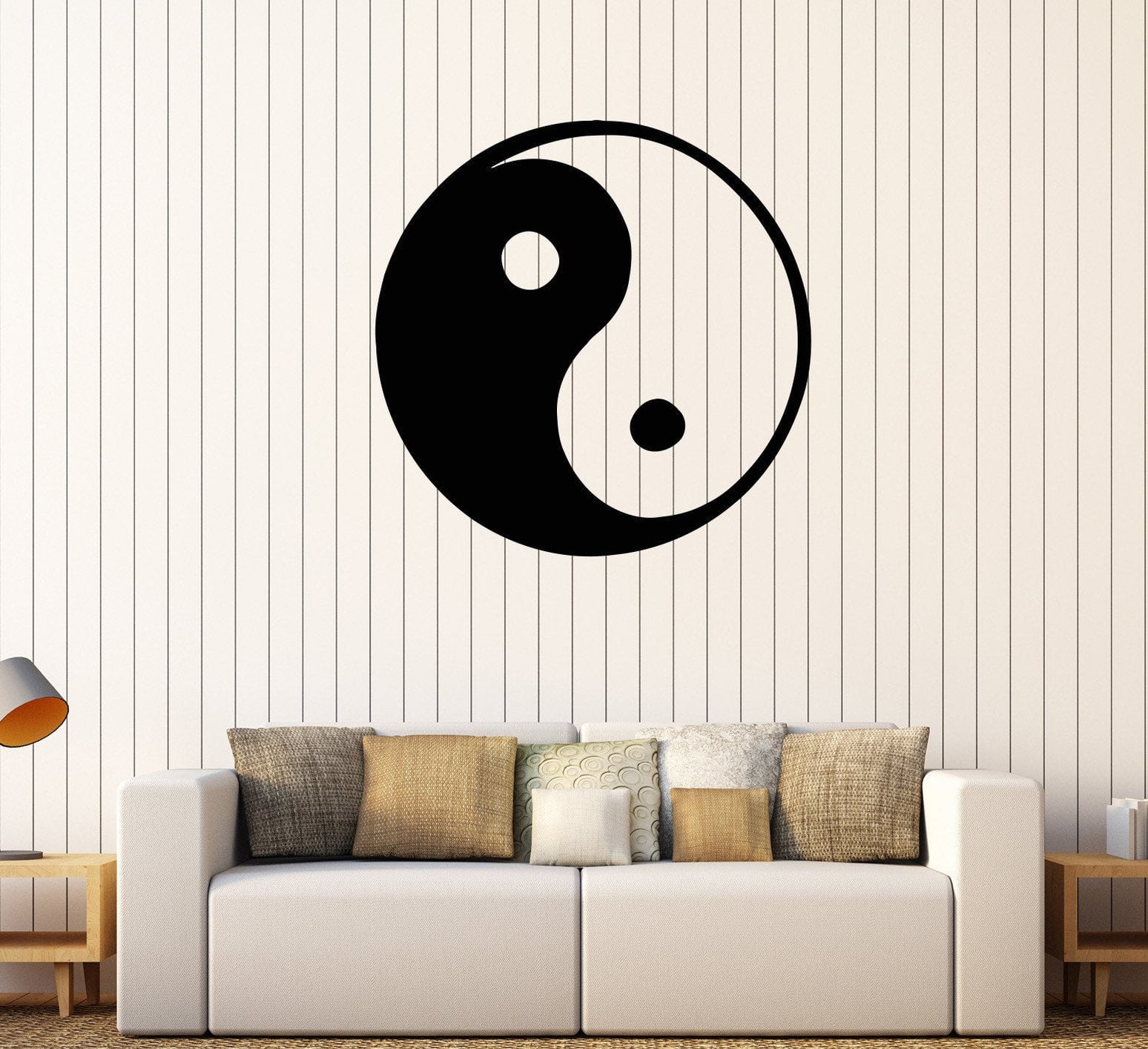 Vinyl Wall Decal Yin Yang Symbol Asian Decor Room Design Stickers Mura ...