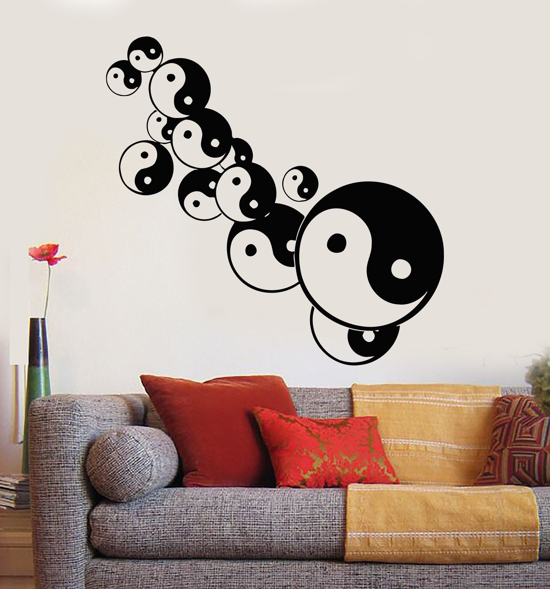 Vinyl Wall Decal Yin Yang Decor Bedroom Talisman Taiji Stickers Mural ...