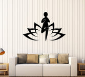 Vinyl Wall Decal Lotus Yoga Pose Meditation Room Hindu Hinduism Sticke ...