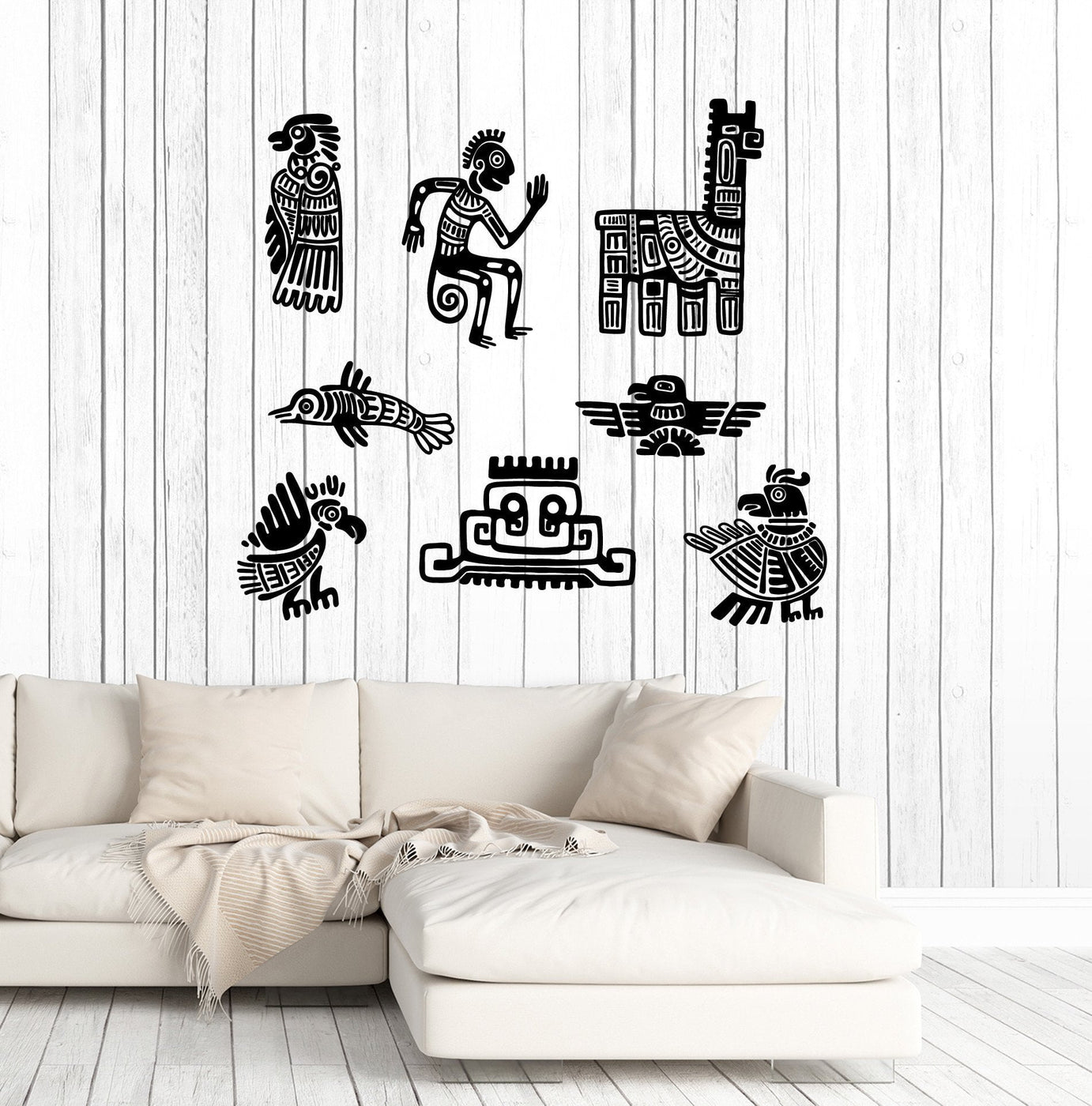 Vinyl Wall Decal Ancient Mayan Symbols Aztecs Stickers Murals Unique G ...