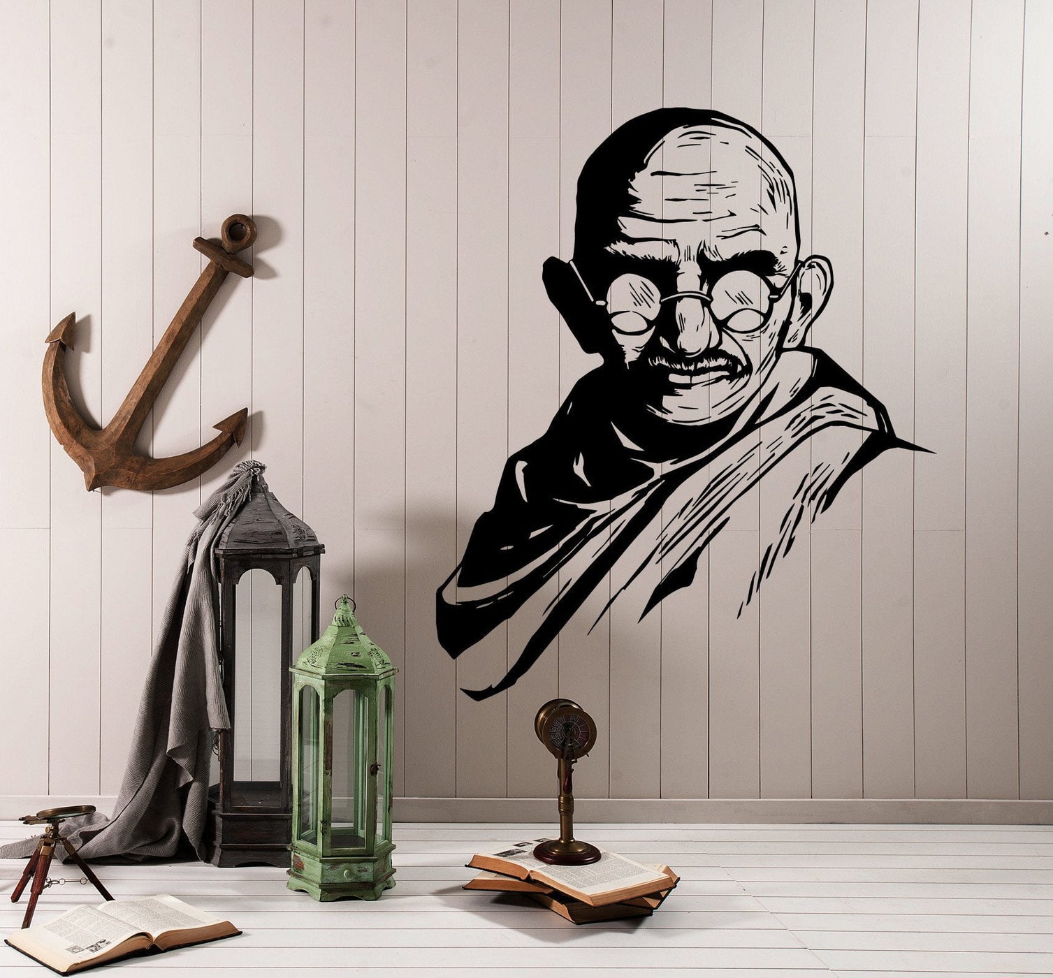 Vinyl Wall Decal Mahatma Gandhi Famous Indian Stickers Unique Gift (ig ...