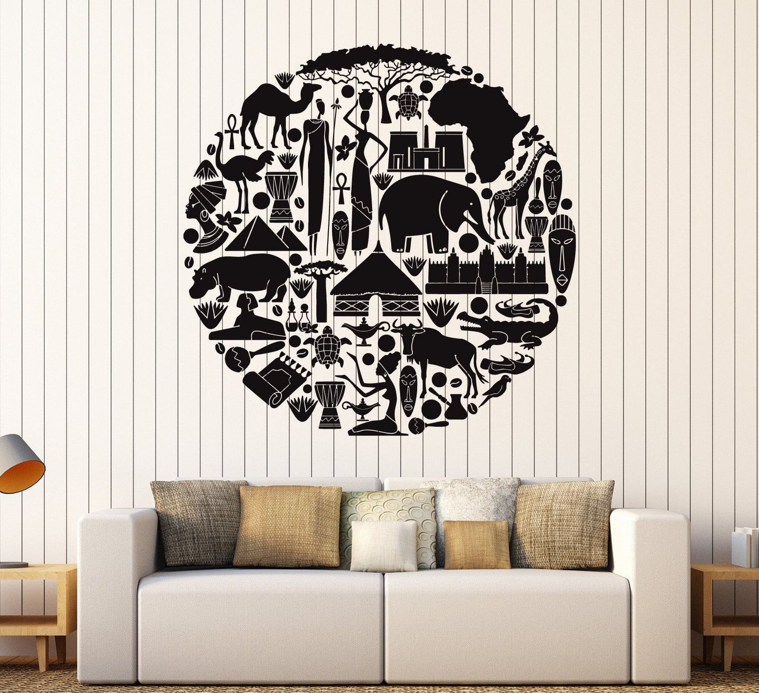 Vinyl Wall Decal African Art Animal Ethnic Style Africa Stickers Uniqu ...