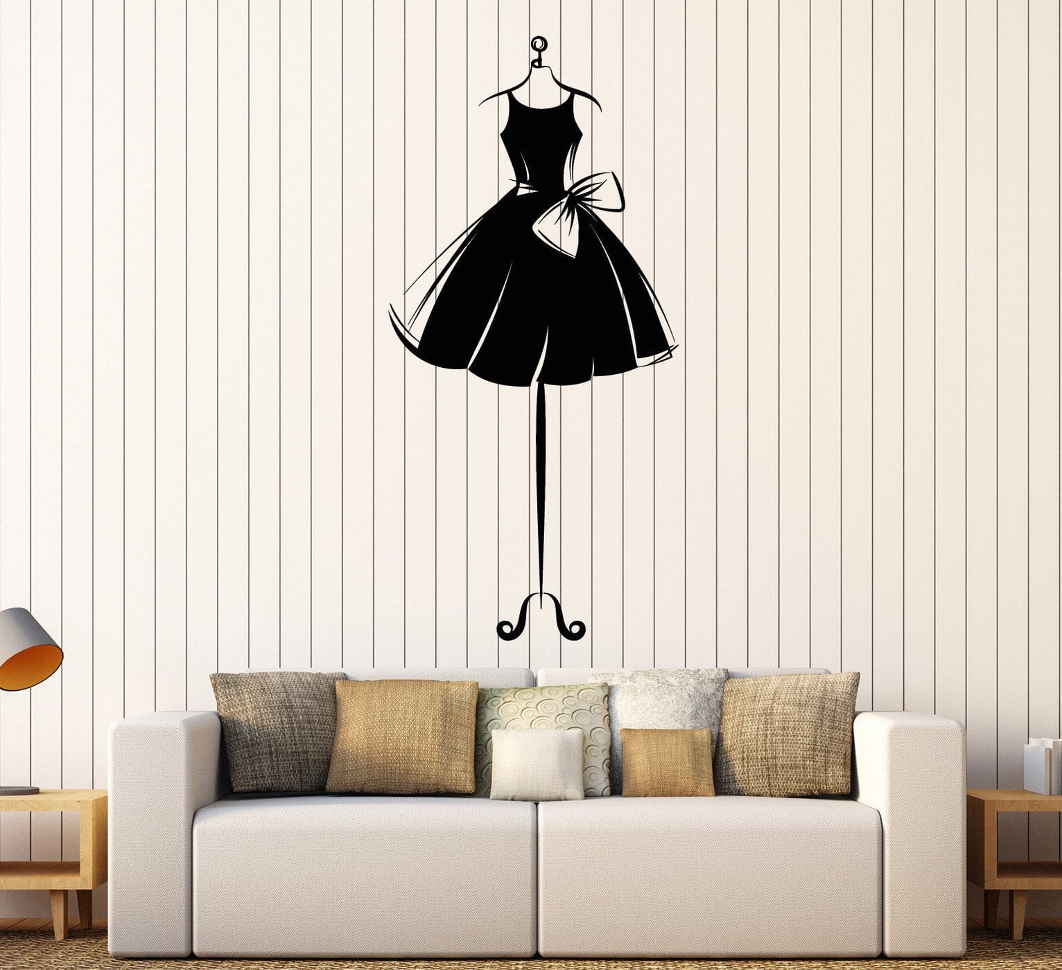 Vinyl Wall Decal Ball Gown Short Mannequin Dress Ballerina Girl Sticke ...