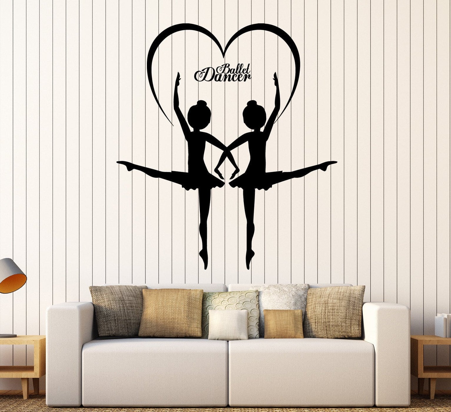 Vinyl Wall Decal Ballet Dancers Girls Ballroom Dance Stickers Mural Un ...