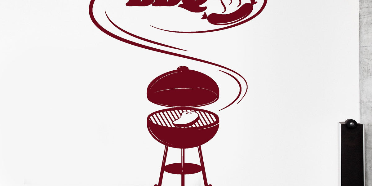 Vinyl Wall Decal Barbecue Cooking BBQ Food Meat Stickers Mural Unique ...