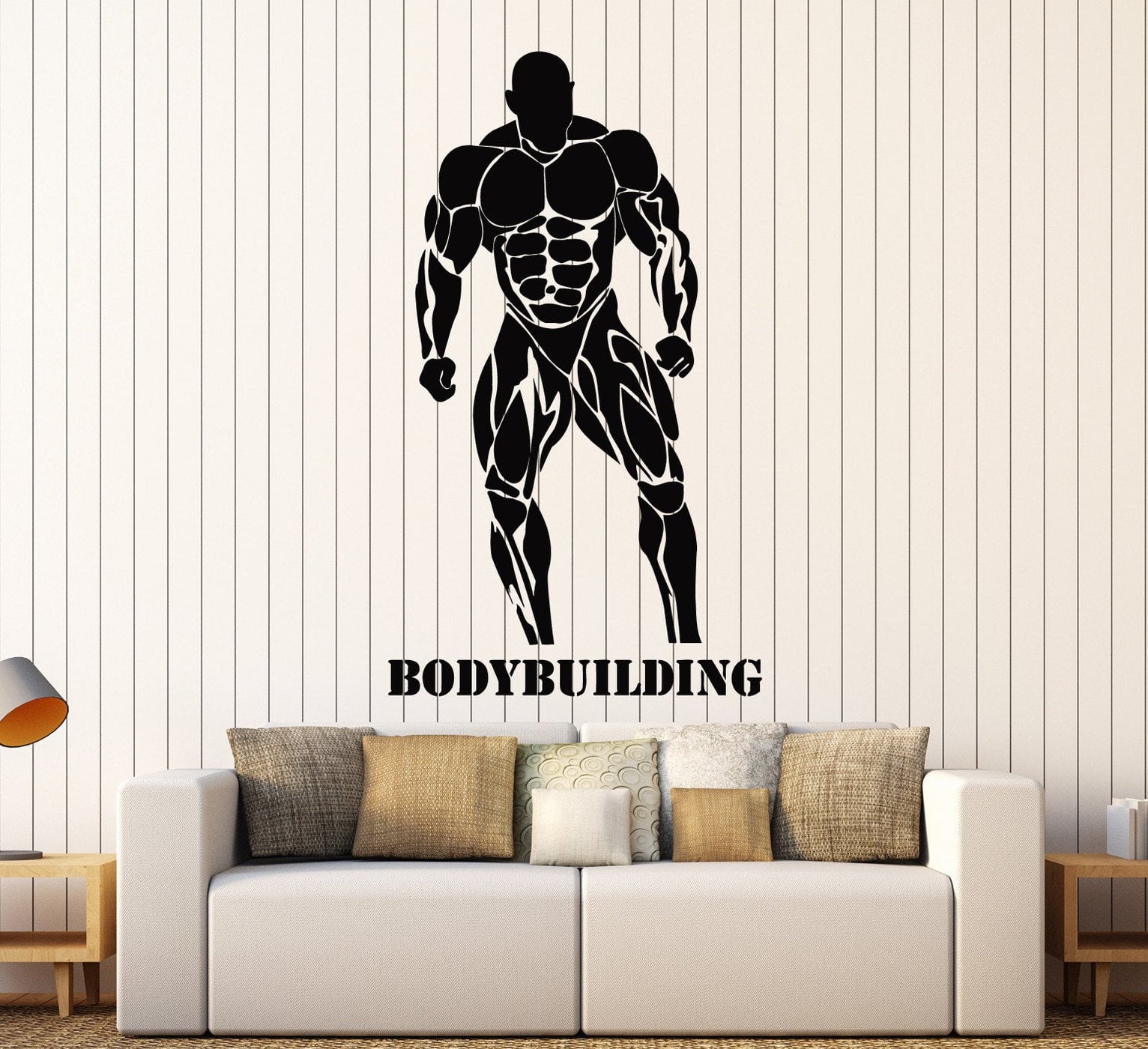 Vinyl Wall Decal Bodybuilding Muscle Man Fitness Gym Stickers Unique G ...