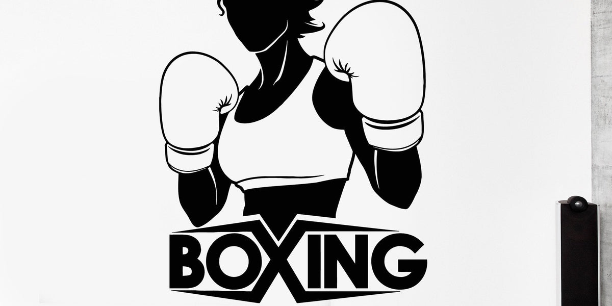 Vinyl Wall Decal Boxing Girl Boxer Sports Woman Stickers Mural Unique ...