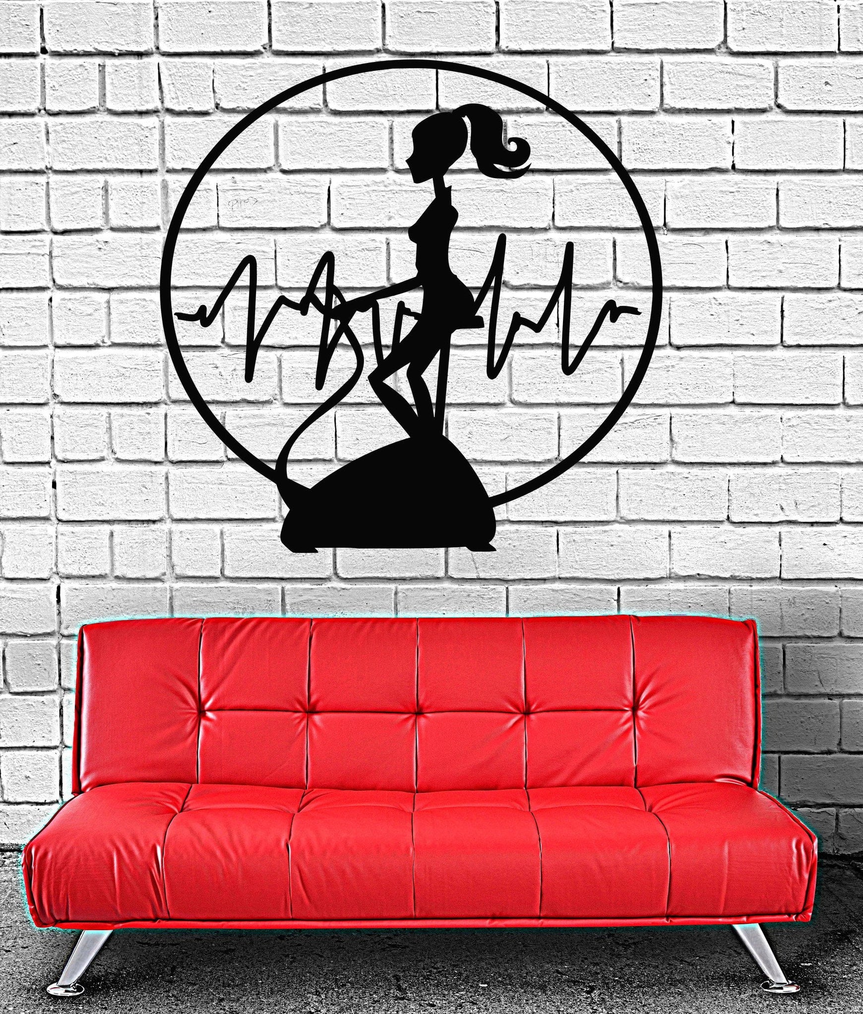 Vinyl Wall Decal Fitness Gym Cardio Training Sports Woman Girl Sticker ...