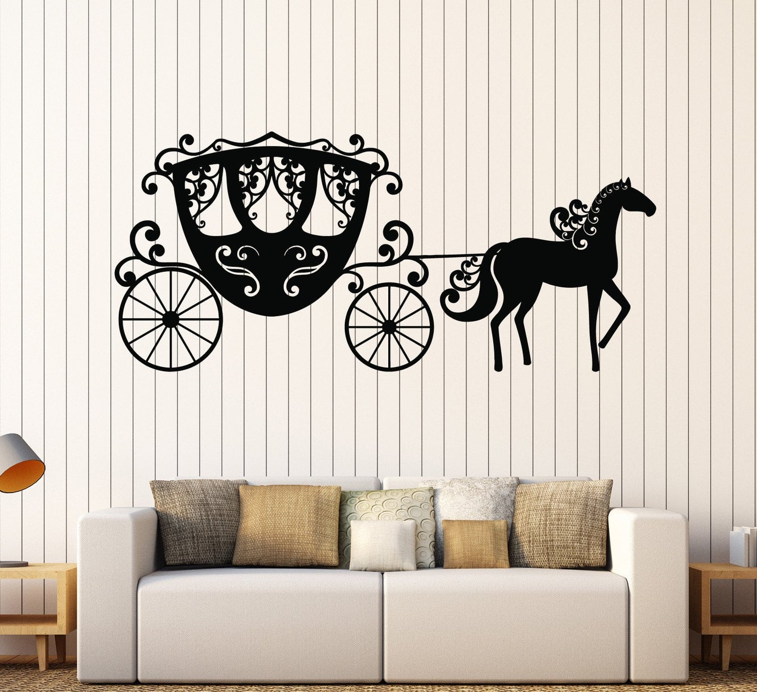 Vinyl Wall Decal Carriage Girl Room Fairy Tale Nursery Stickers Unique ...