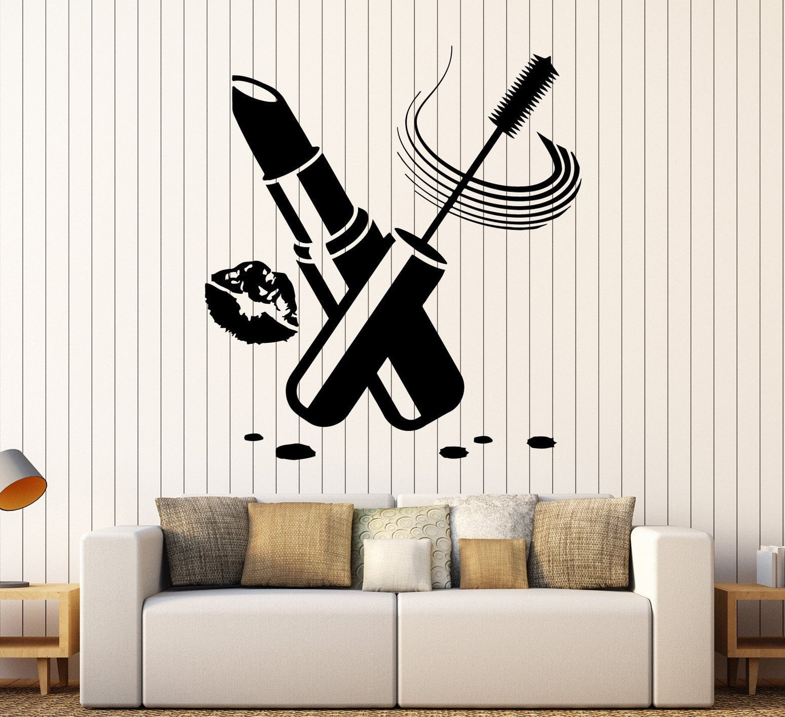 Vinyl Wall Decal Cosmetics Beauty Salon Make Up Lipstick Stickers Uniq ...