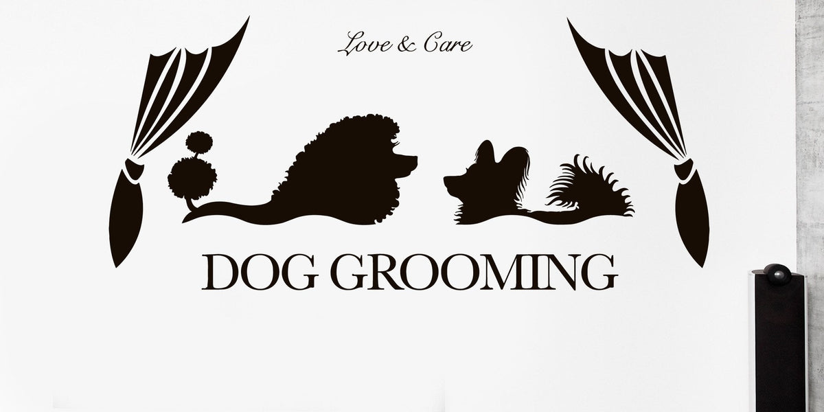 Vinyl Wall Decal Dog Grooming Animal Pet Salon Stickers Unique Gift (i ...